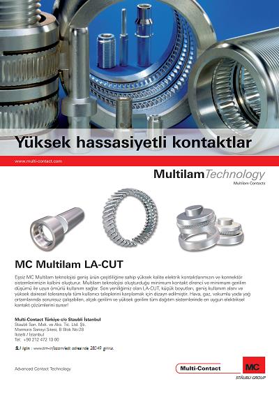 Yksek hassasiyetli kontaklar. MC Multilam LA-CUT