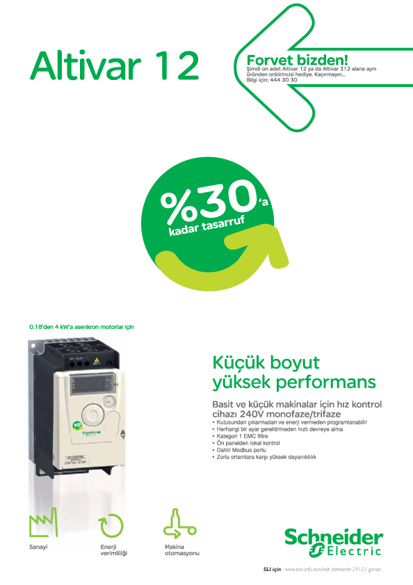 Yeni ALTIVAR 12, Hiz kontrol cihazi