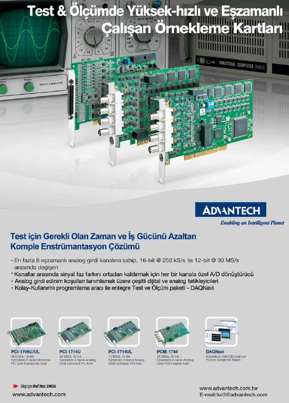 Advantech; Test & Ölçümde Yüksek-hızlı ve Eşzamanlı Çalışan örnekleme ...