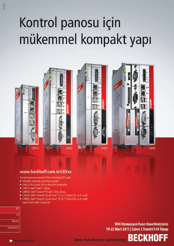 Beckhoff; Kontrol panosu için mükemmel kompakt yapı