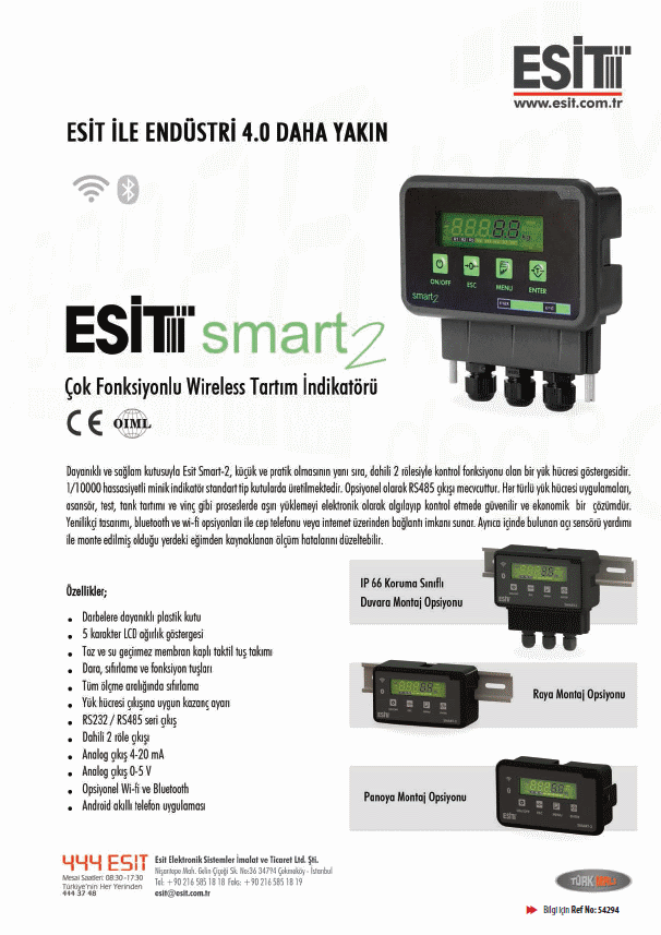 ESİT smart2 Çok fonksiyonlu Wireless Tartım İndikatörü